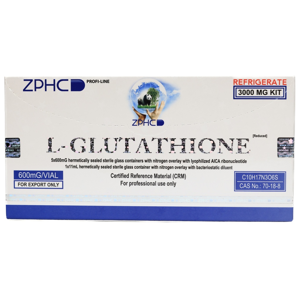 ZPHC L-GLUTATHIONE(3000MG) -600 MG / VIAL -5 VIALS - Premium Steroids ...